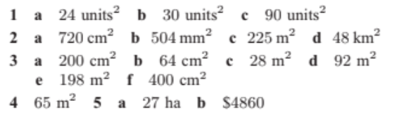 8C2MAT24: Answers for area of squares and rectangles | MHOL